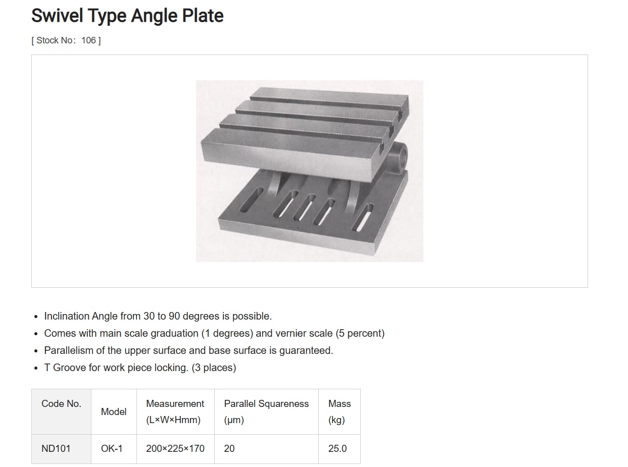 Ichiban Precision Sdn Bhd - Obishi - Obishi Swivel Type Angle Plate, Sine Plate, Double Type ...